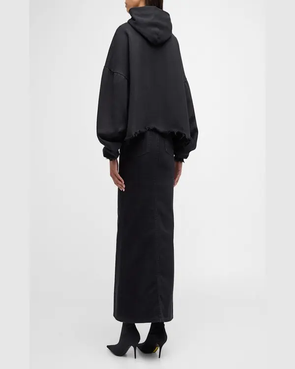 BALENCIAGA Cropped Hoodie パーカー グランジ　ロゴ BALENCIAGA Cropped Hoodie パーカー グランジ ロゴ - メルカリ